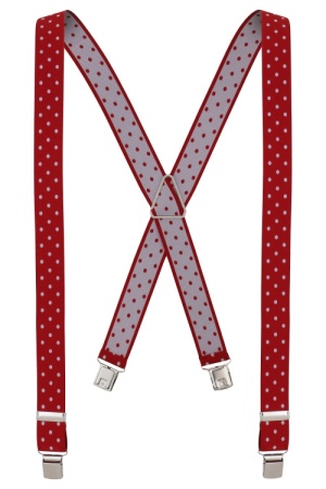 Red Braces Heavy Duty Clips| Bright Red Braces - Gents Shop