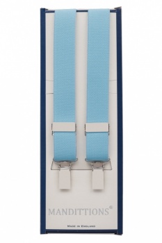 Y Clip Braces Light Blue | Light Blue Suit Braces - Gents Shop