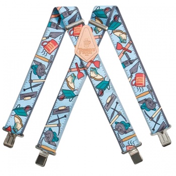 Grey Heavy Duty Trouser Braces with DIY Work Tools - Gents Shop